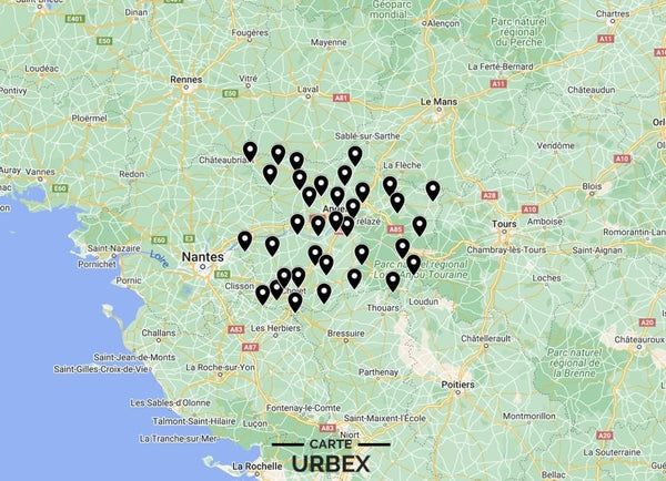 Urbex Map of Maine-et-Loire (Angers-Cholet) – Carte Urbex